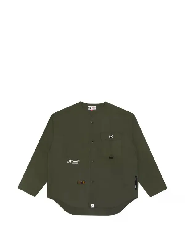 AAPE BY *A BATHING APE Collarless Logo-print Shirt