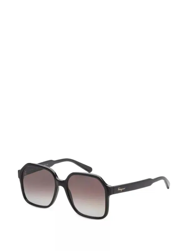 FERRAGAMO Geometric Frame Sunglasses - Black