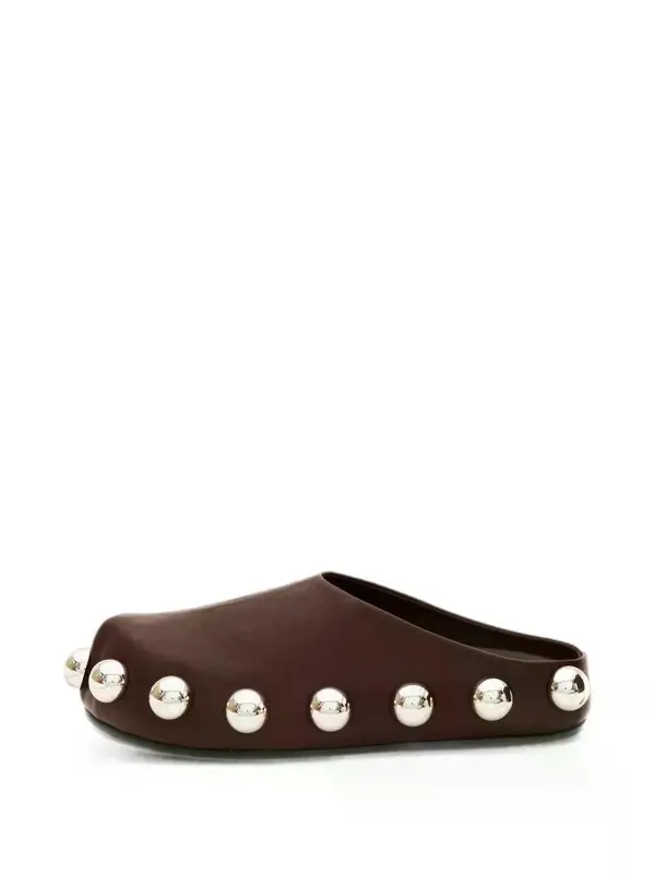 A.W.A.K.E. Mode Gabi Stud-embellished Leather Mules