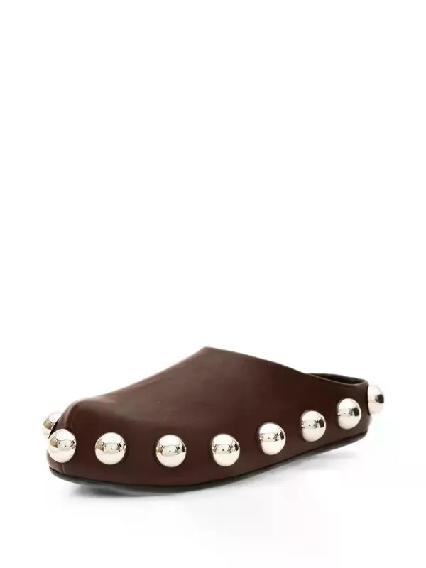 A.W.A.K.E. Mode Gabi Stud-embellished Leather Mules