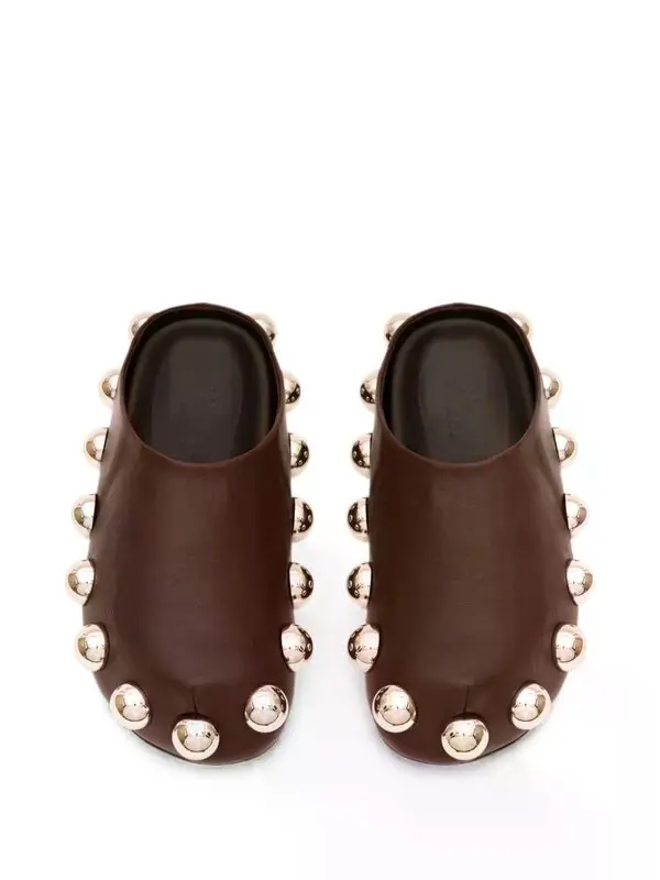 A.W.A.K.E. Mode Gabi Stud-embellished Leather Mules