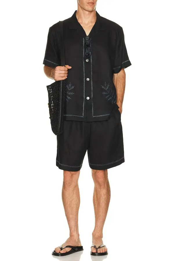 TRIBE AND TRUE Pablo Shirt In Green - Black Wisper Frame