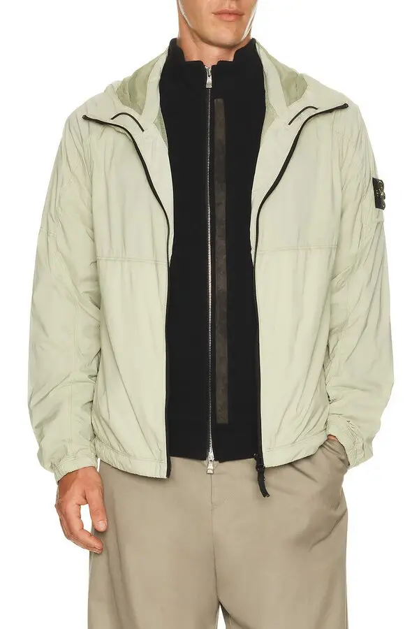 Stone Island Zip Jacket In Cream