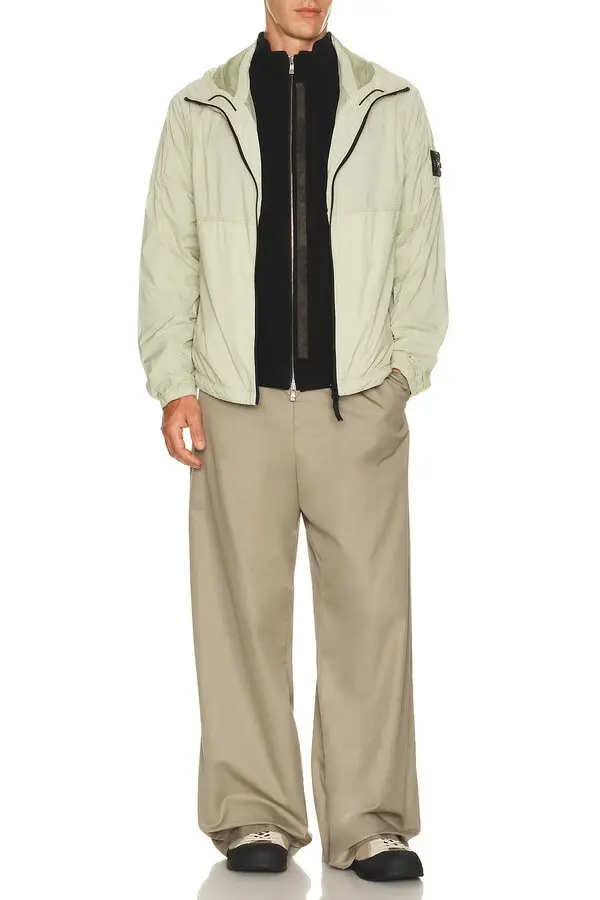 Stone Island Zip Jacket In Cream