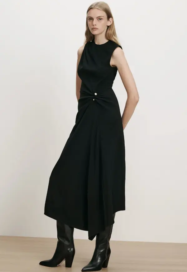 Veronica Beard Freja Brooch Midi Dress