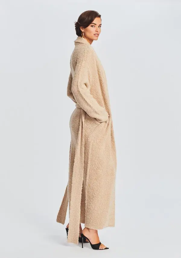 SEROYA Reed Boucle Floor-length Cardigan