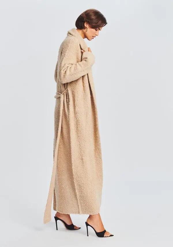 SEROYA Reed Boucle Floor-length Cardigan