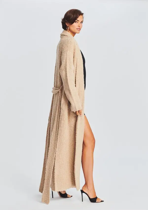 SEROYA Reed Boucle Floor-length Cardigan