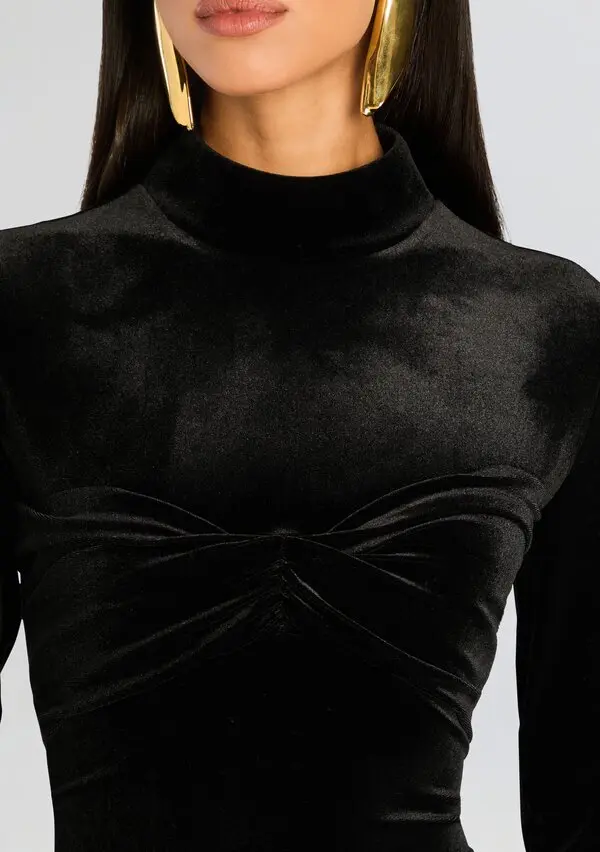 SEROYA Margie Velvet Mini Dress
