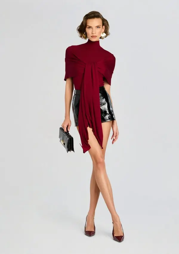 SEROYA Noemi Knit Tie Top