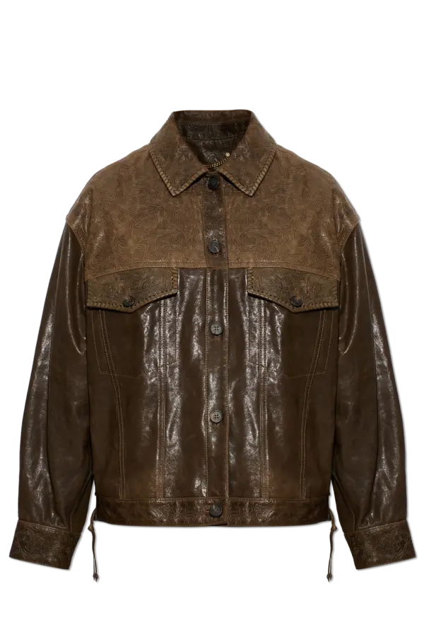 GOLDEN GOOSE Embossed Leather Jacket