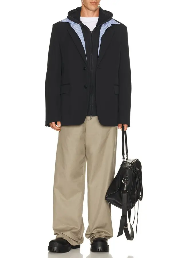 Balenciaga Hybrid Shirt Jacket In Navy