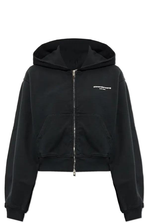 Alexander Wang Cropped Zip-up Hoodie