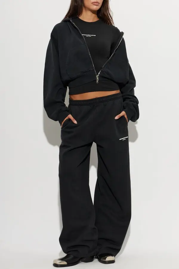 Alexander Wang Cropped Zip-up Hoodie