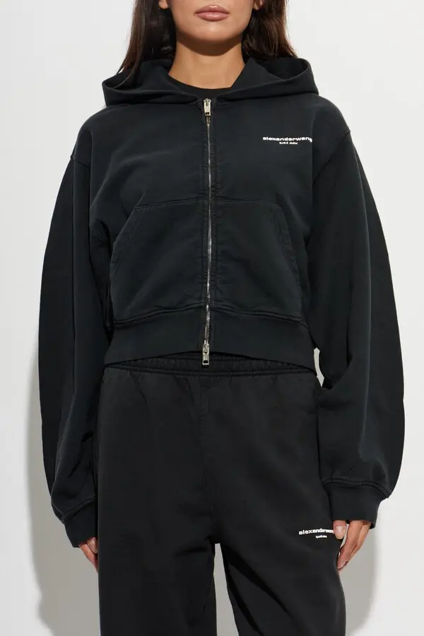 Alexander Wang Cropped Zip-up Hoodie
