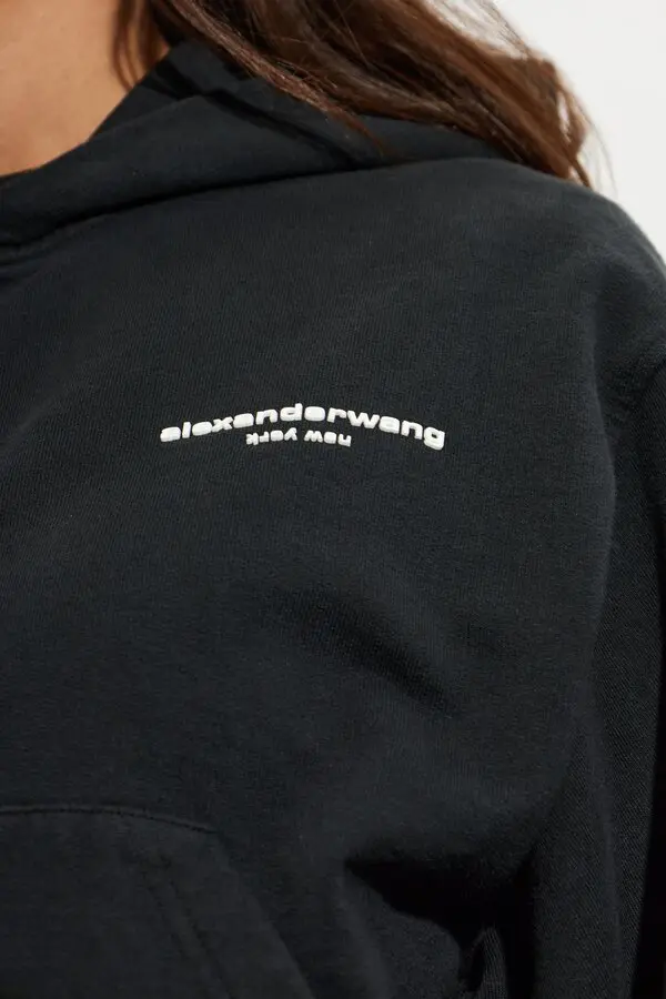 Alexander Wang Cropped Zip-up Hoodie