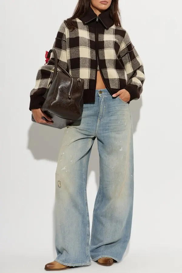 GOLDEN GOOSE Wool Cardigan With Turtleneck