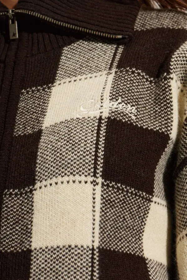 GOLDEN GOOSE Wool Cardigan With Turtleneck