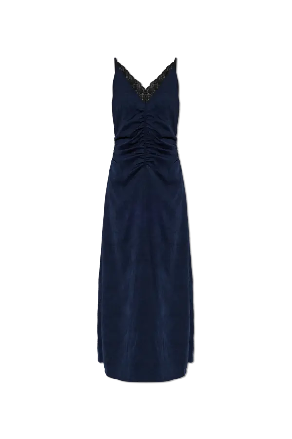 Baum Und Pferdgarten Atalie Maxi Dress With Lace Trim - Navy Blue