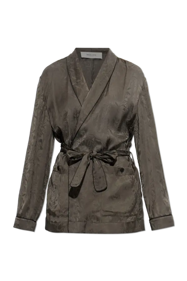 GOLDEN GOOSE Cardigan With Floral Motif - Grey
