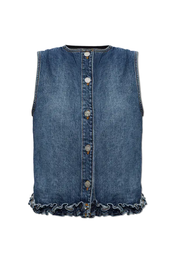 Baum Und Pferdgarten Madie" Denim Top With Ruffle Hem