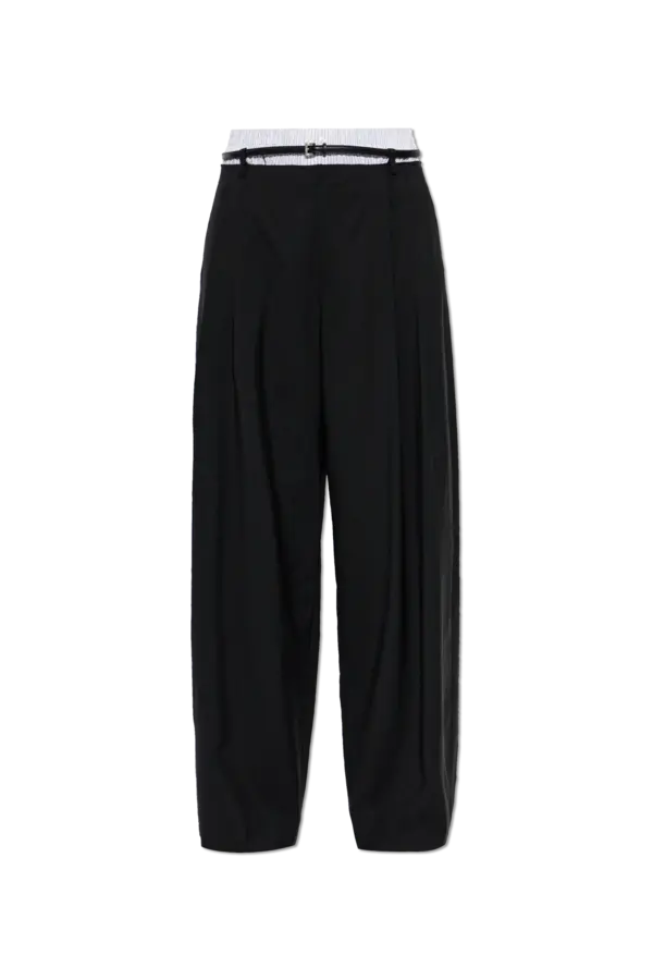 Alexander Wang Wool Trousers With Belt - Black
