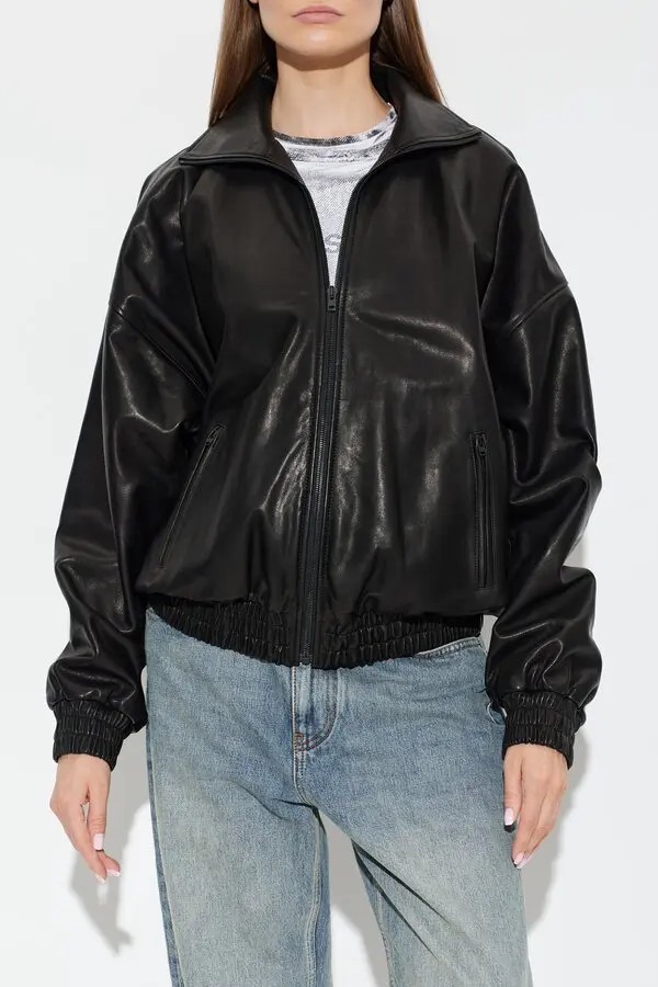 Acne Studios Leather Jacket With Vintage Effect
