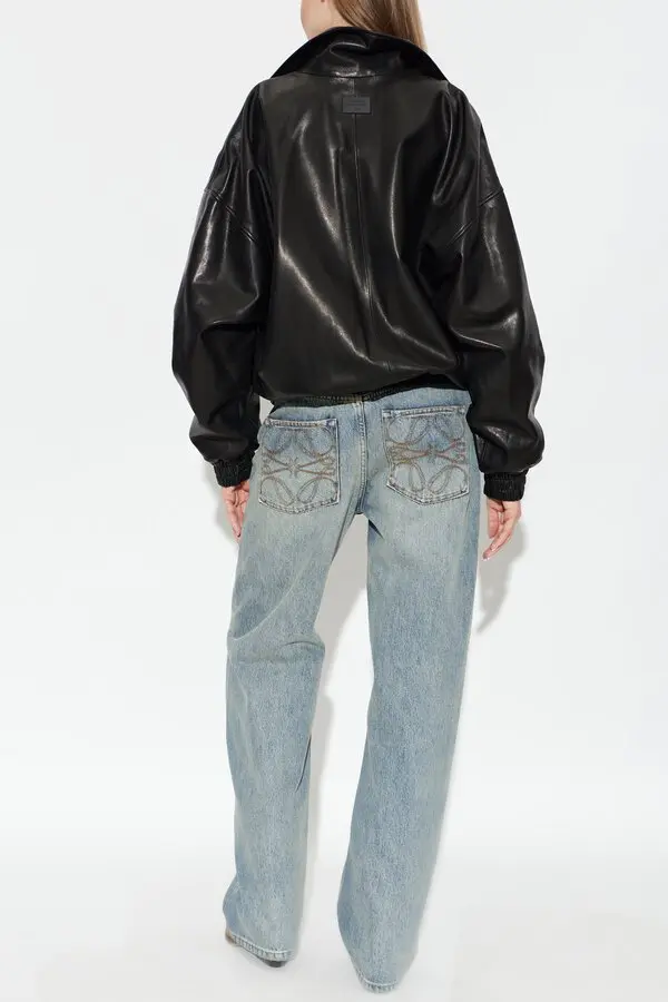 Acne Studios Leather Jacket With Vintage Effect