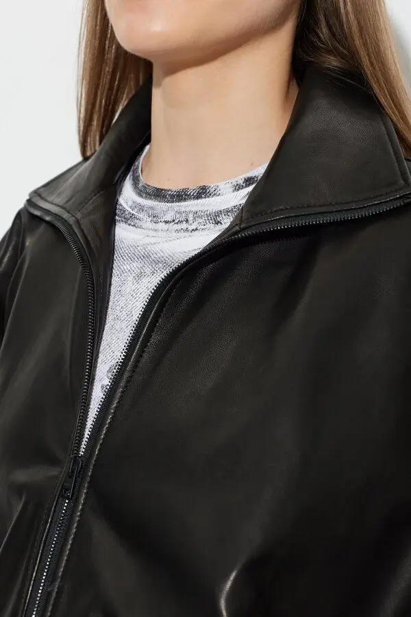 Acne Studios Leather Jacket With Vintage Effect