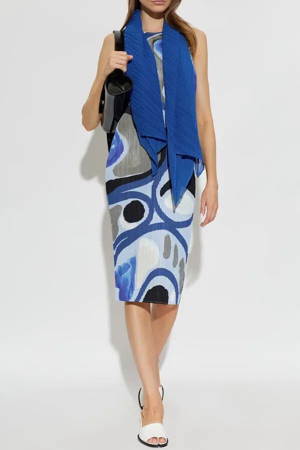 Issey Miyake Sleeveless Printed Midi Dress