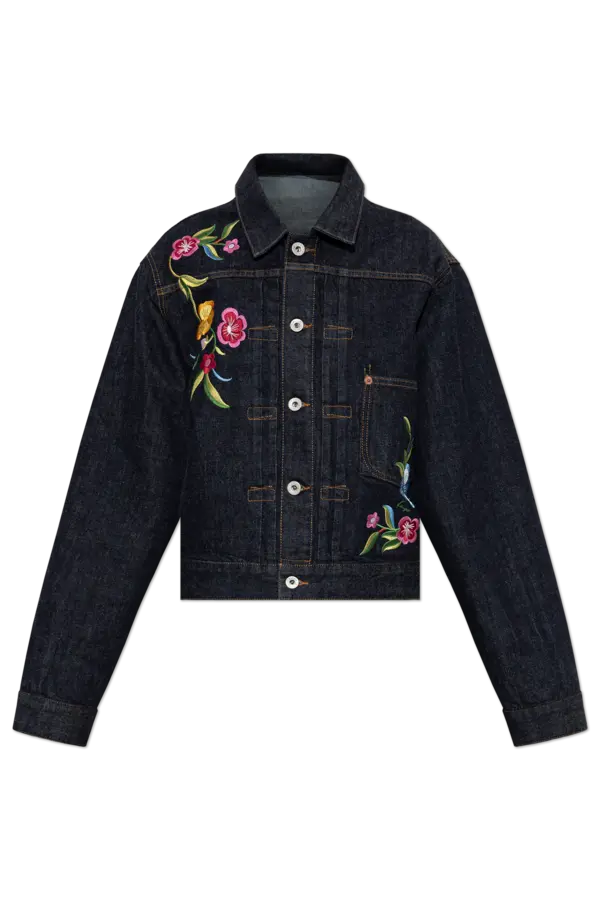 Kenzo Embroidered Denim Jacket - Navy Blue