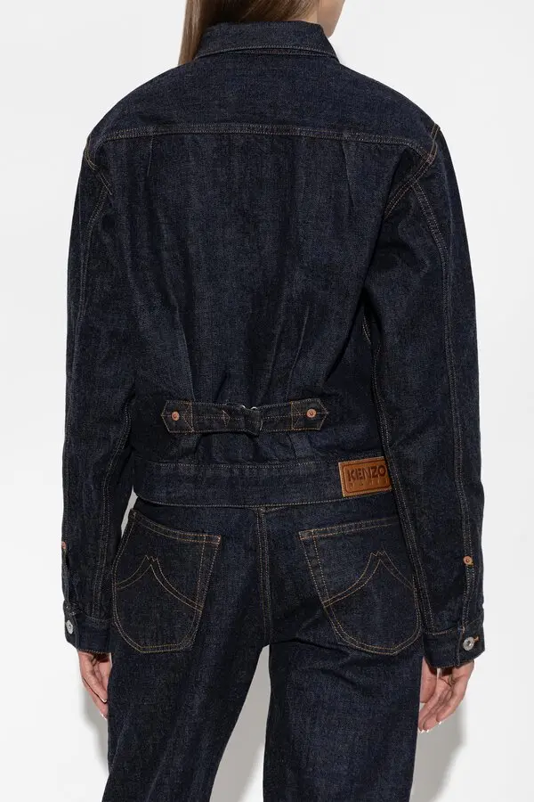 Kenzo Embroidered Denim Jacket - Navy Blue