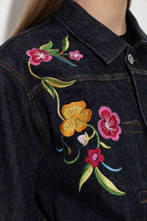 Kenzo Embroidered Denim Jacket - Navy Blue
