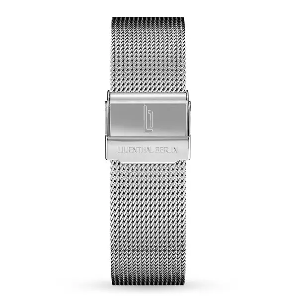 Lilienthal Berlin Polished Steel Mesh Watch Strap - Silver