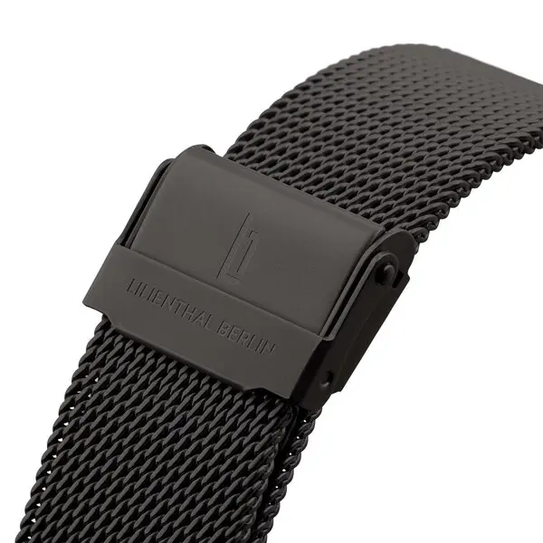 Lilienthal Berlin Mesh Anthracite Matte Watch Strap - Gray