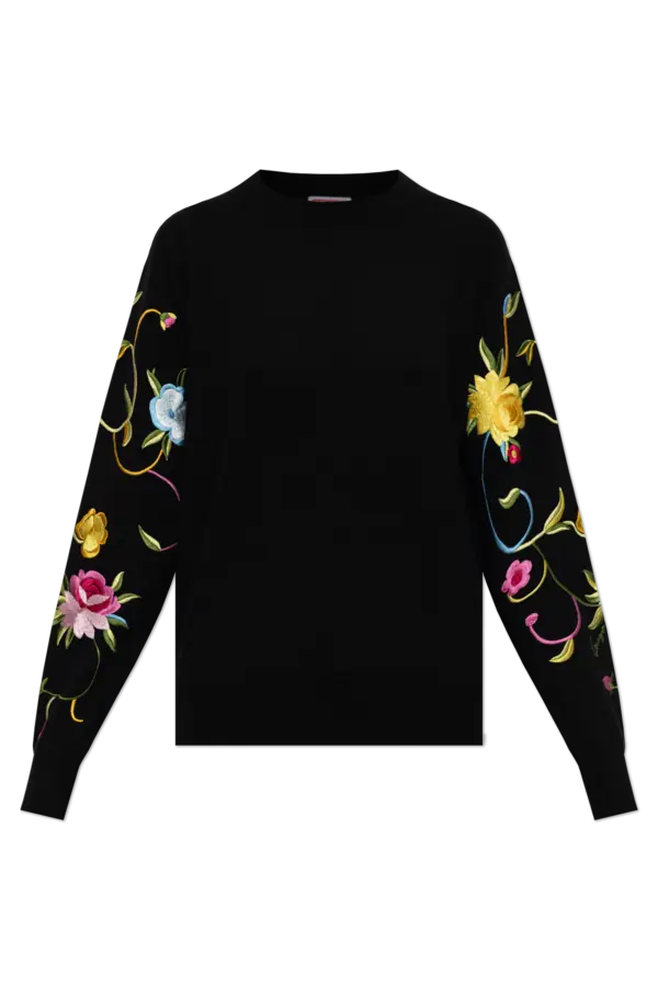 Kenzo Embroidered Wool And Silk Blend Sweater