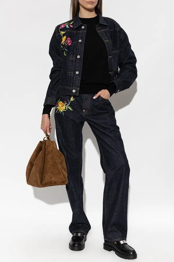 Kenzo Embroidered Wool And Silk Blend Sweater