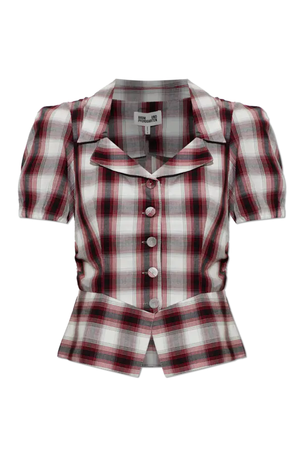 Baum Und Pferdgarten Macaia Checkered Shirt With Puff Sleeves