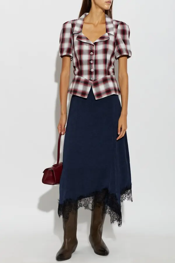 Baum Und Pferdgarten Macaia Checkered Shirt With Puff Sleeves