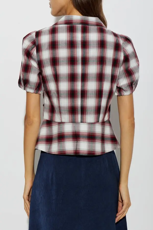 Baum Und Pferdgarten Macaia Checkered Shirt With Puff Sleeves