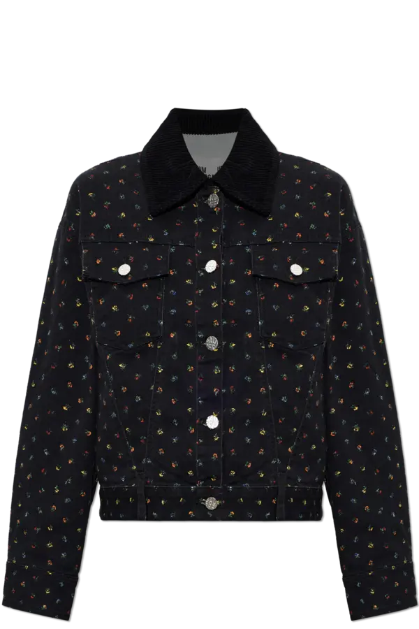 Baum Und Pferdgarten Bille" Denim Jacket With Floral Motif