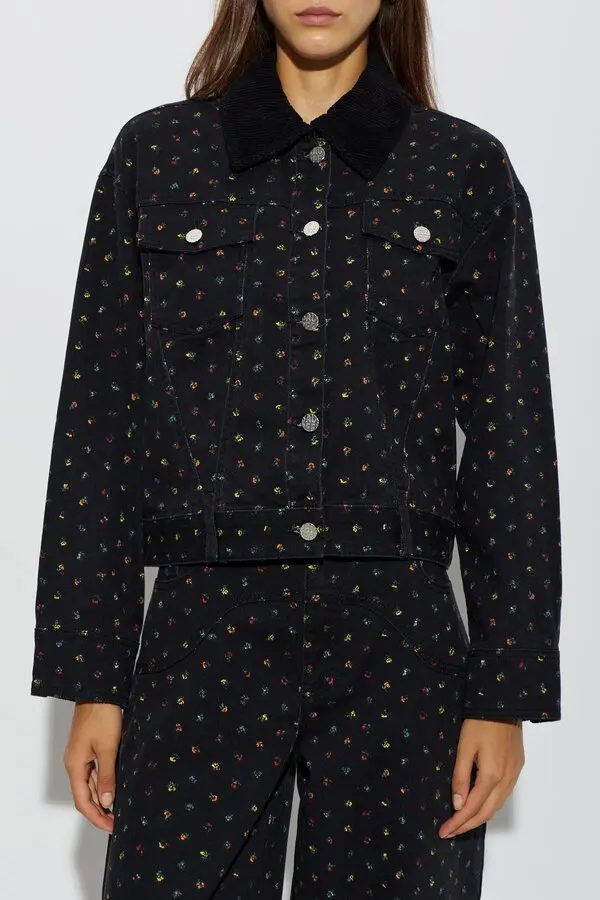 Baum Und Pferdgarten Bille" Denim Jacket With Floral Motif