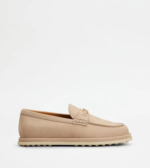 TOD'S Loafers In Nubuck With T Timeless Accessory
