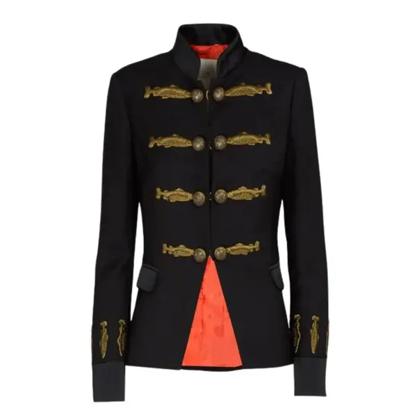THE EXTREME COLLECTION Military Blazer With Gold Embroidery - Black