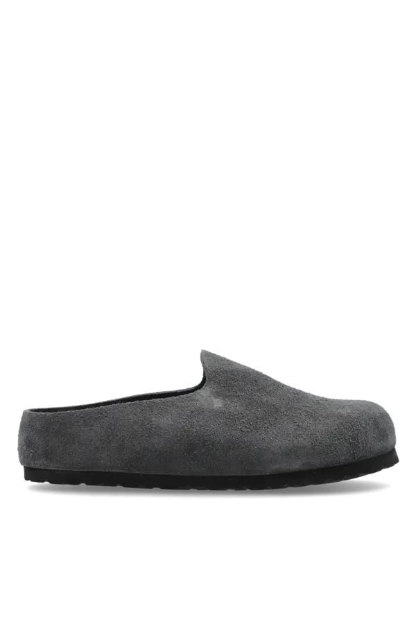 BIRKENSTOCK Amsterdam Wrapped Suede Slides - Grey
