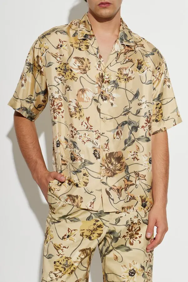 Kenzo Silk Short-sleeved Shirt - Yellow