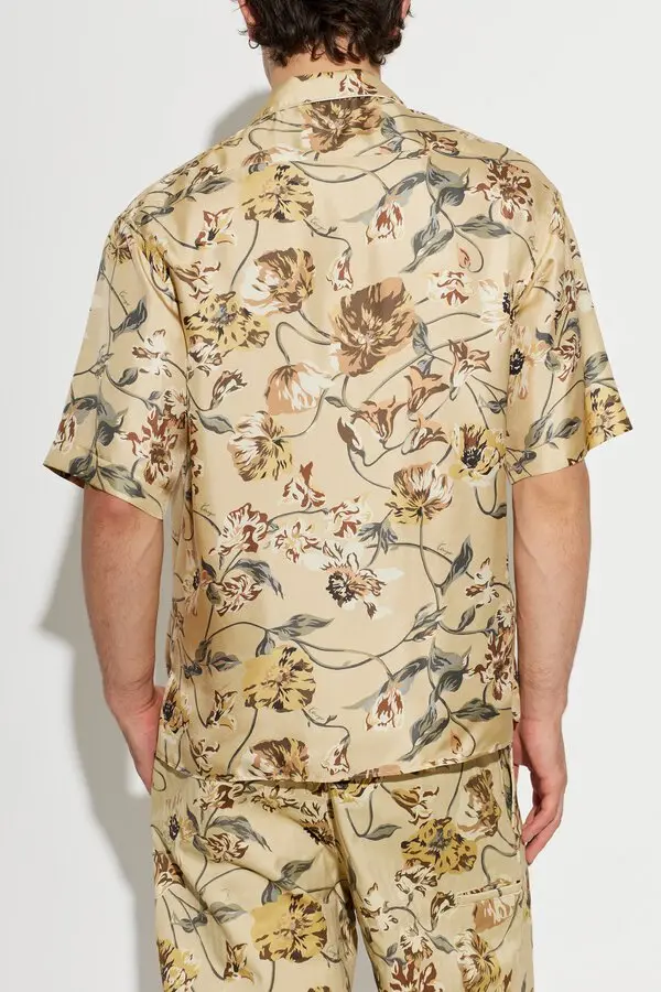 Kenzo Silk Short-sleeved Shirt - Yellow