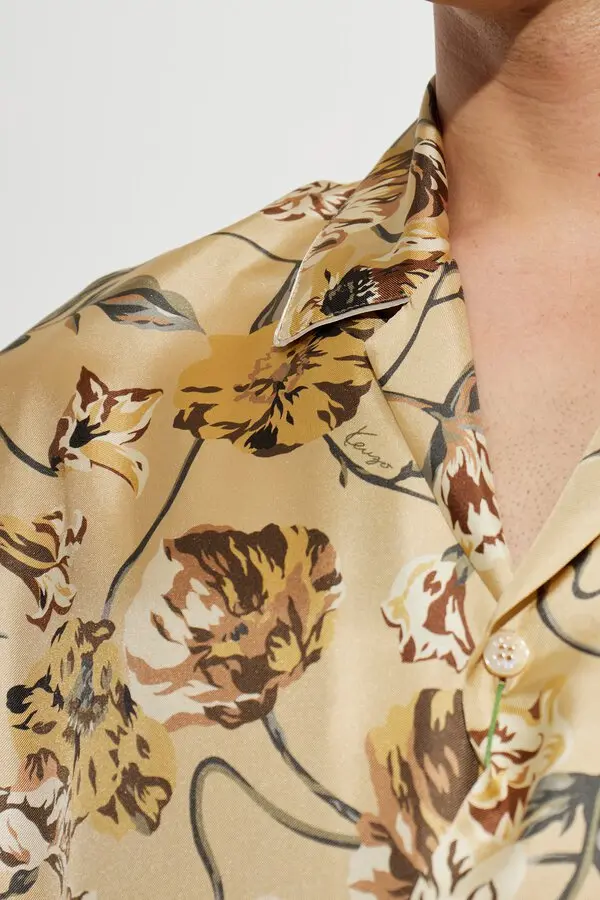 Kenzo Silk Short-sleeved Shirt - Yellow