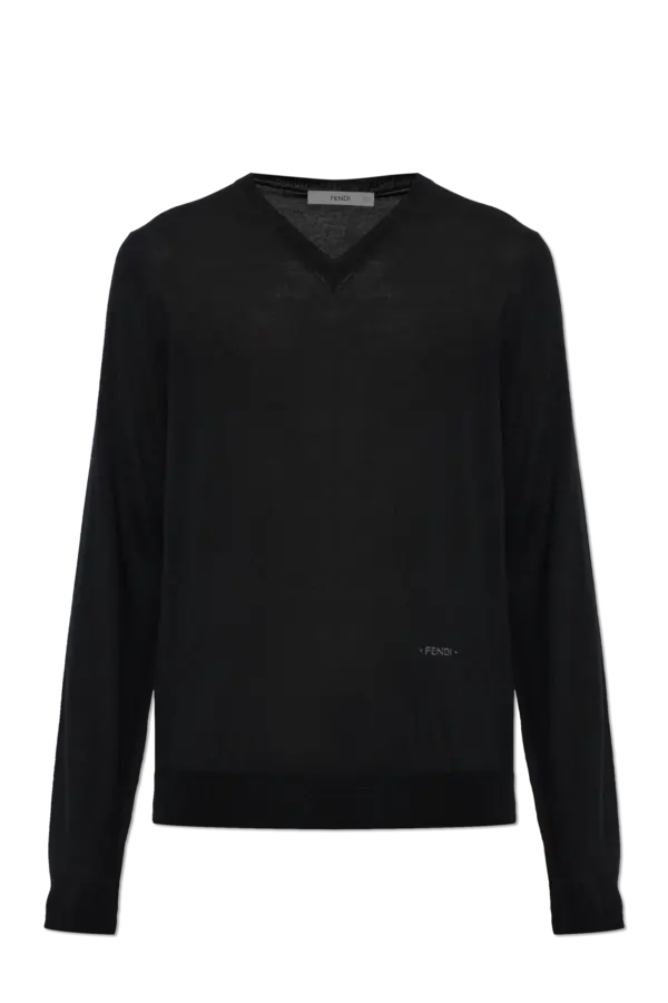 Fendi Fine Wool V-neck Sweater
