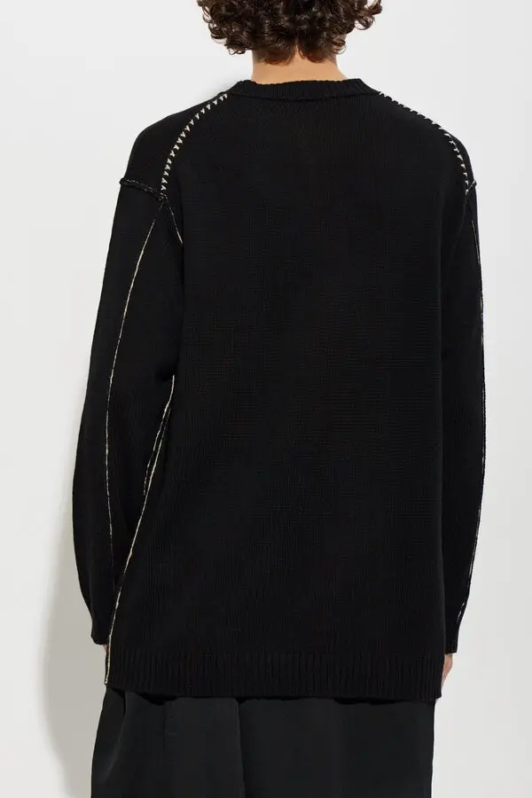 Yohji Yamamoto Wool Sweater With Raw Finish